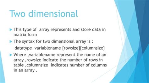 Concept Of Array 1d And 2d Array Pptx