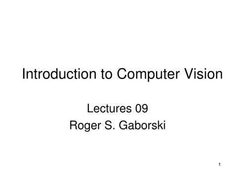 Ppt Introduction To Computer Vision Powerpoint Presentation Free