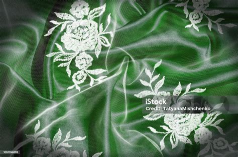 텍스처 배경 패턴입니다 레이스 화이트 패브릭입니다 꽃 레이스 직물입니다 실크 직물의 녹색 배경입니다 인사말 카드입니다 바탕 화면에 배경 화면입니다 디자이너에 대 한 화면