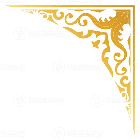 Gold Vintage Baroque Corner Ornament Retro Pattern Antique Style