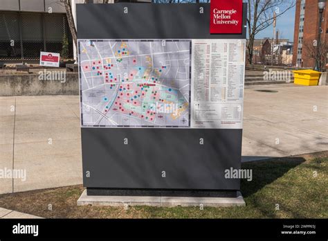 A Map Of Buildings On The Campus Of Carnegie Mellon University In
