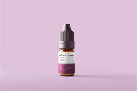 Premium Psd Vape Juice Unicorn Dropper Bottle Mockup