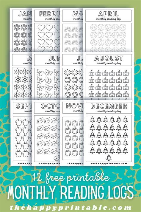 Monthly Reading Log Printable The Happy Printable