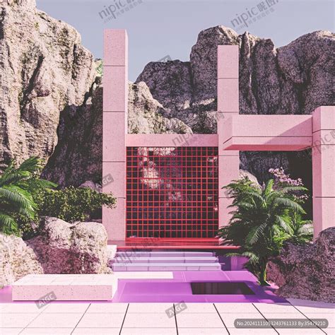 Ai创作图粉红色的外星建筑与大窗户 粉红色的露台 粉红色的幻想外星建筑与大窗户 粉红色的外星建筑 奇幻粉色建筑物 科幻门头 粉红色的3d风景 粉红色的带走道的超现实城堡 奇幻粉色建筑 粉红色的