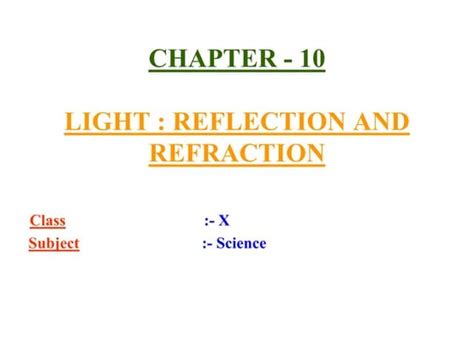 Reflection Of Light Pptx Physics Science