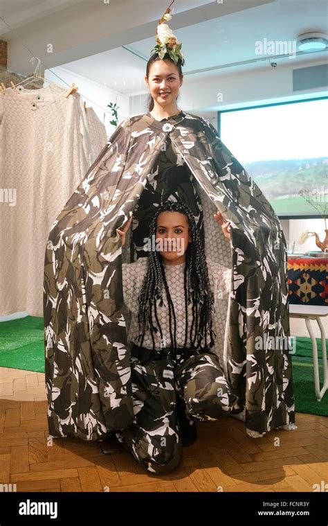 London Uk 23rd January 2016 Designer Taslima Khan And Model Nastya