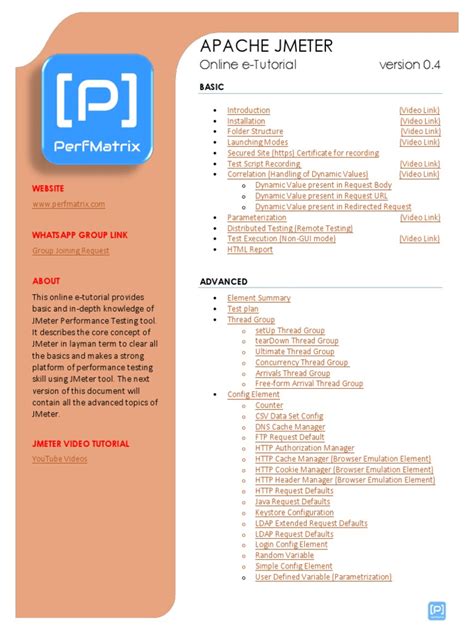 Apache Jmeter Online E Tutorial Version 04 Pdf Hypertext Transfer Protocol Xml