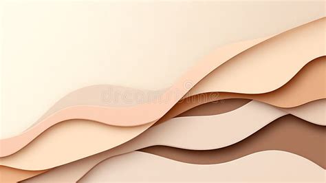Abstract Beige And Brown Wave Paper Design Stock Illustration Illustration Of Aesthetic