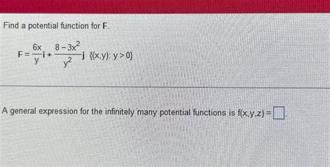 Solved Find a potential function for F x² y² x F i y Chegg