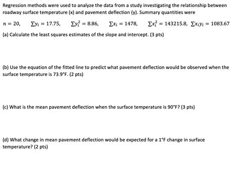 Solved Regression Methods Were Used To Analyze The Data From Chegg