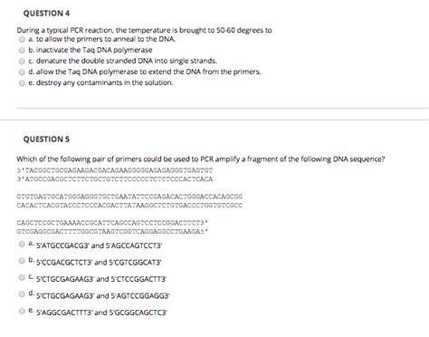 Solved During A Typical Pcr Reaction The Temperature Is