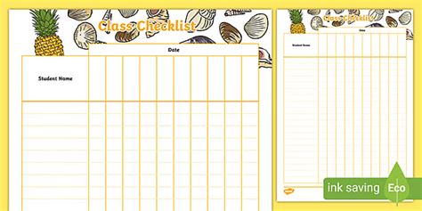 Tropical Pineapple Class List Teacher Made Twinkl