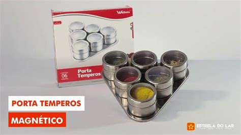 Porta Temperos E Condimentos Magnético Inox Potes Imã MercadoLivre