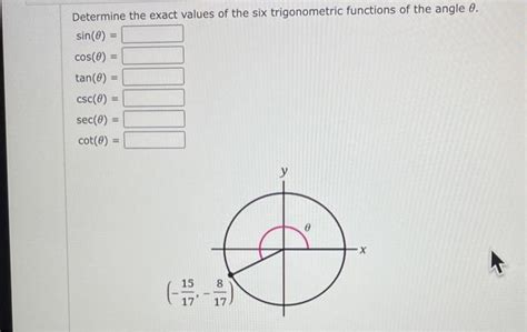 Solved Determine The Exact Values Of The Six Trigonometric
