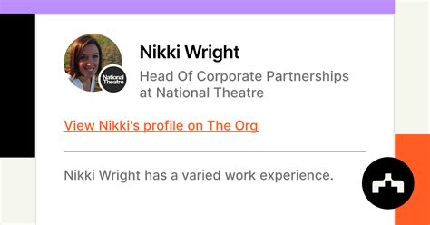 Nikki Wright Head Of Corporate Partnerships At National Theatre The Org