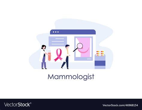 Mammologist Concept Consultation With Doctor Vector Image