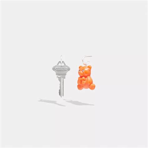 Coach Teddy Bear Key Mismatch Earrings