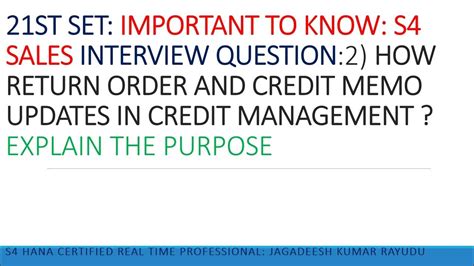 21st Set Important To Know S4 Sales Interview Question2 How Return