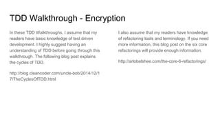 Tdd Walkthrough Encryption Ppt