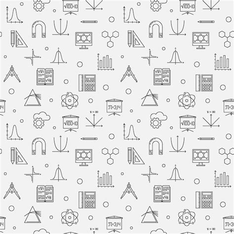 Premium Vector Stem Education Vector Minimal Outline Seamless Pattern