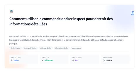 Comment Utiliser La Commande Docker Inspect Pour Obtenir Des Informations Détaillées Labex