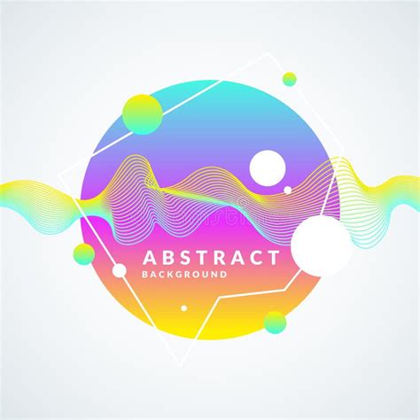 Vector Abstracte Achtergrond Met Gekleurde Dynamische Golven Lijn En Deeltjes Illustratie In