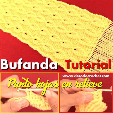 Hermosa Bufanda Para Tejer A Crochet Tutorial En Español