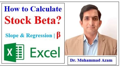 Calculating Stock Beta β Using Excel How To Calculate Beta In Excel Beta Coefficient