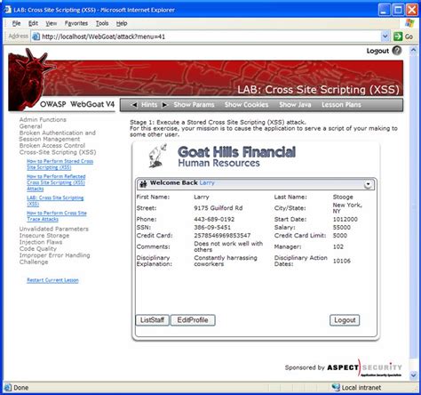 OWASP WebGoat Project Notageek It Di Mirko Iodice