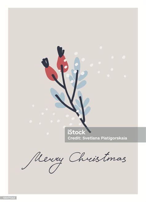 전나무 나뭇가지 장식품 눈송이 베이지 색 배경에 손 글자를 곁들인 메리 크리스마스 인사말 카드 공휴일에 대한 스톡 벡터 아트 및 기타 이미지 Istock