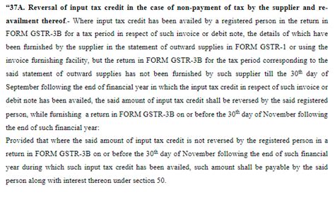 Rule 37a Of Gst Itc Reversal For Non Payment Of Tax By Supplier