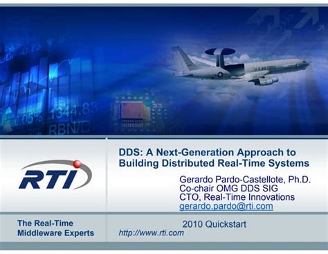 Rti Data Distribution Service Dds Master Class 2010 Ppt