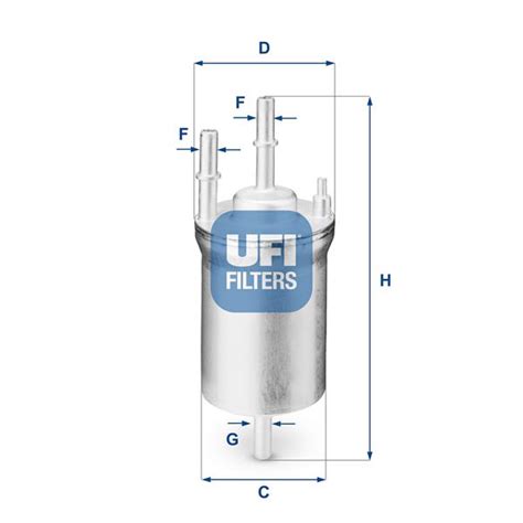 Palivový filtr, 4bar ventil UFI - UFI 31.833.00 | E-shop LKQ CZ s.r.o.