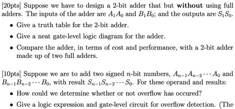 Solved Pts Suppose We Have To Design A Bit Adder That Chegg