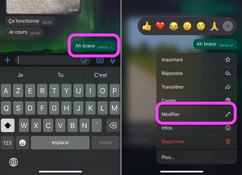whatsapp comment modifier un message déjà envoyé