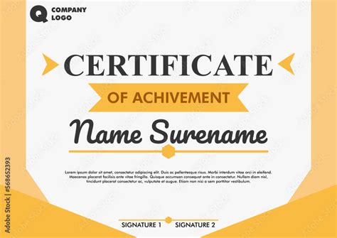Simple Certificate Template Vector Design Stock Vector Adobe Stock