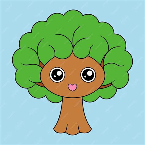 Oak Tree Vector Illustration Cartoon Clipart Und Line Art Design Eichenbaum Vektor Illustration