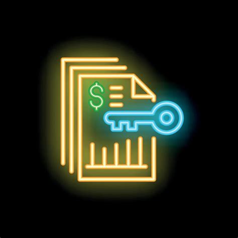 Neon Icon Of Key Unlocking Financial Document For Business Success 52772493 Vector Art At Vecteezy