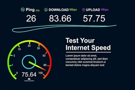 Premium Vector Dashboard Of A Website For Internet Speed Tests With
