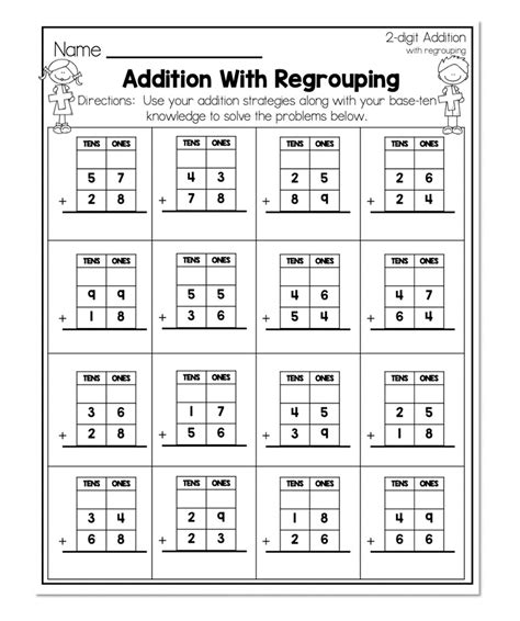 Simple Addition With Regrouping Worksheet Download And Print Now