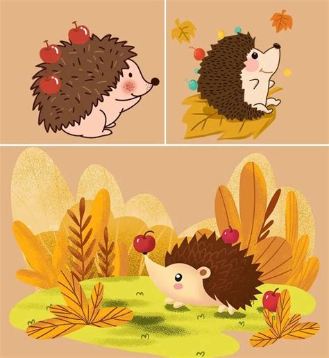 刺猬卡通图片果子刺猬图片卡通图片大山谷图库