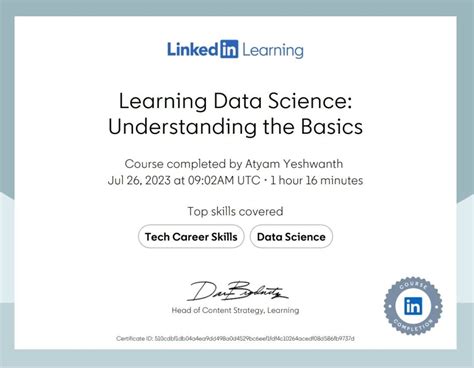 Atyam Yeshwanth On Linkedin Datascience Techcareerskills Linkedinlearning