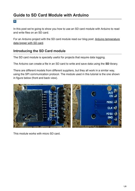 SOLUTION Guide To Sd Card Module With Arduino Studypool