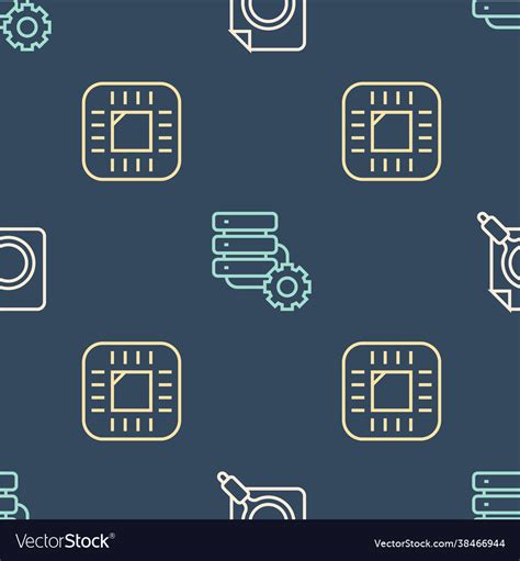 Set Line Search Concept With Folder Processor Cpu Vector Image