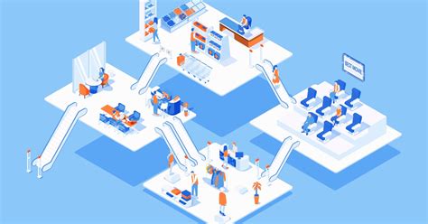 Shopping Mall Isometric Concept Illustrations Ft 3d And Isometry Envato