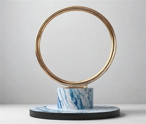 Premium Photo A Marble And Brass Ring On A Marble Base