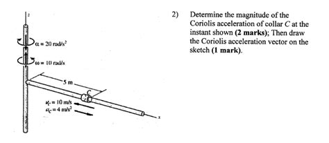 Solved Determine The Magnitude Of The Coriolis Acceleration