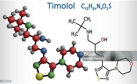 Timolol Molecule It Is Nonselective Beta Blocker Medication For Treatment Of Elevated