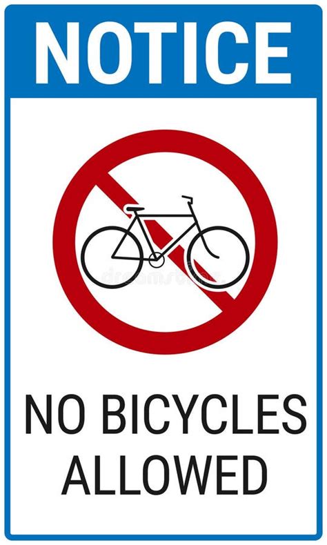No Bicycles Allowed Notice Sign Stock Illustration Illustration Of