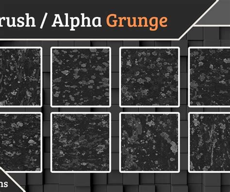 Artstation 100 Grunge Brushes Alphas 1k  Vol 5 Brushes
